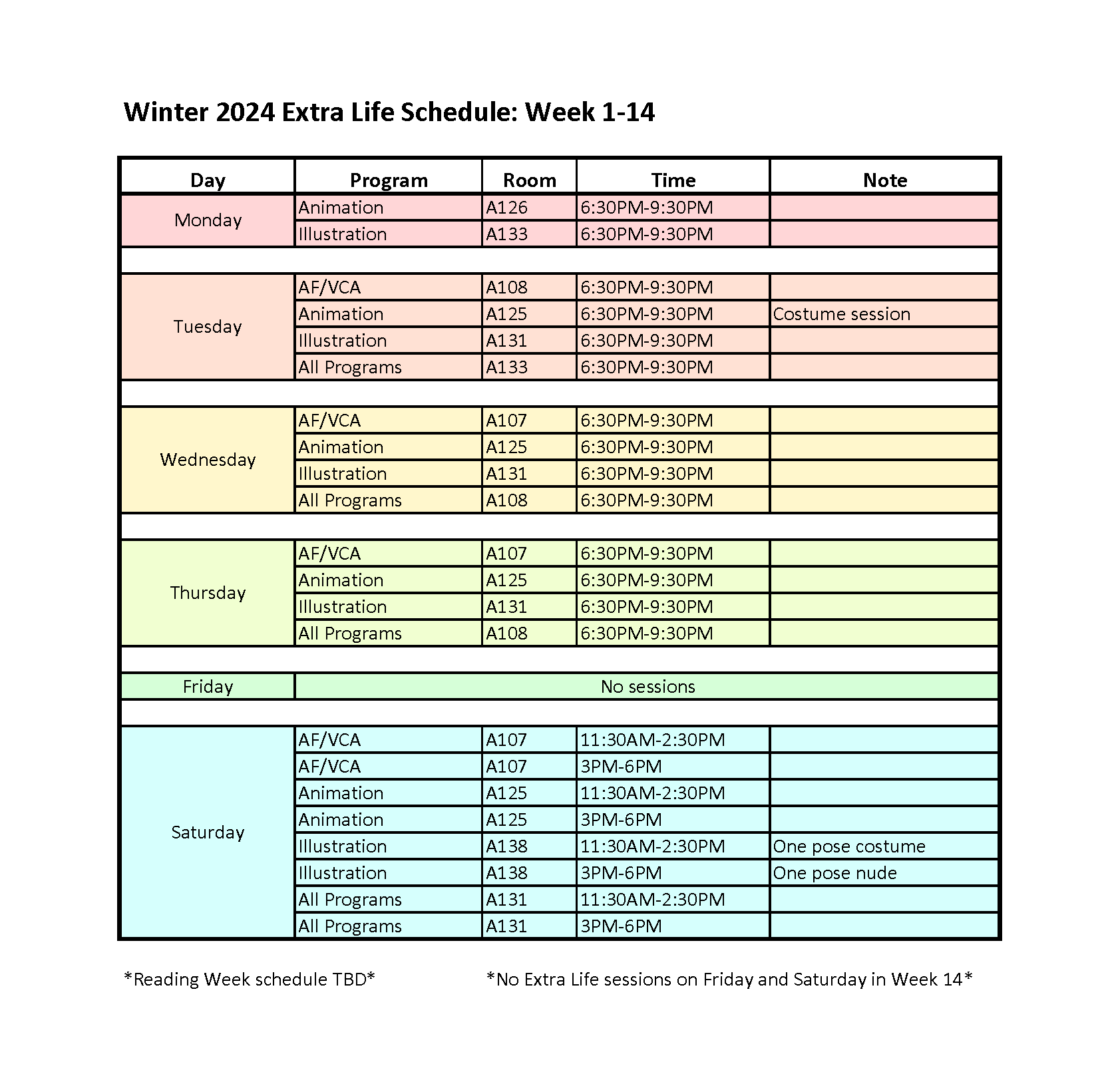 Schedule – Sheridan Extra Life